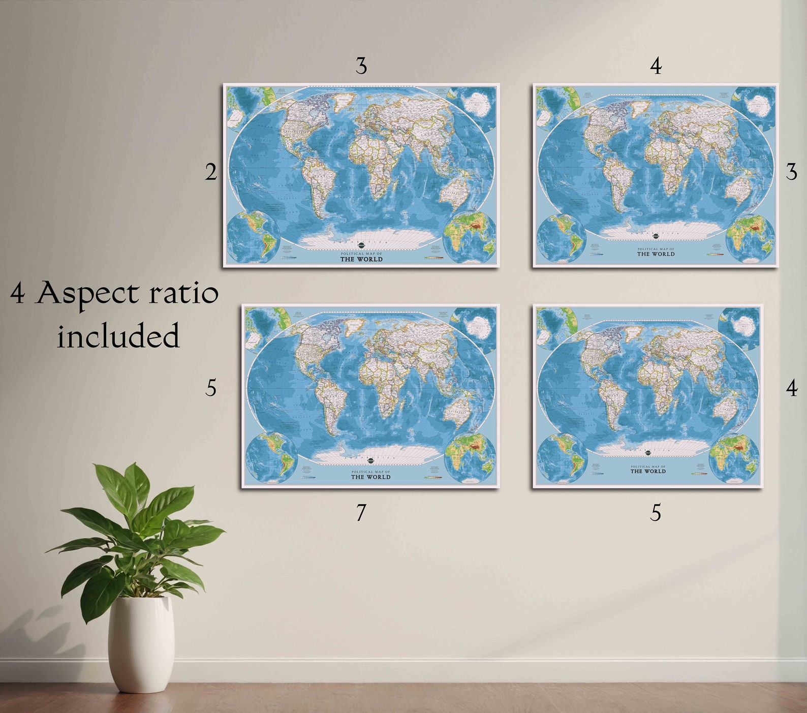 World Map Print Map of the World Wall Art PRINTABLE Detailed World Map ...