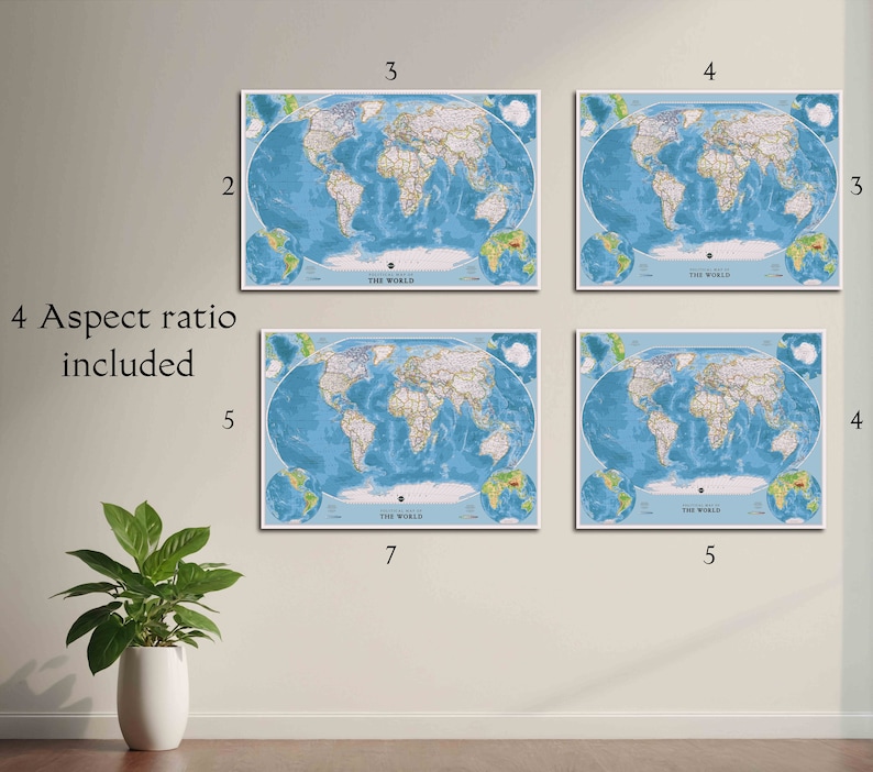 World Map Print Map of the World Wall Art PRINTABLE Detailed World Map ...