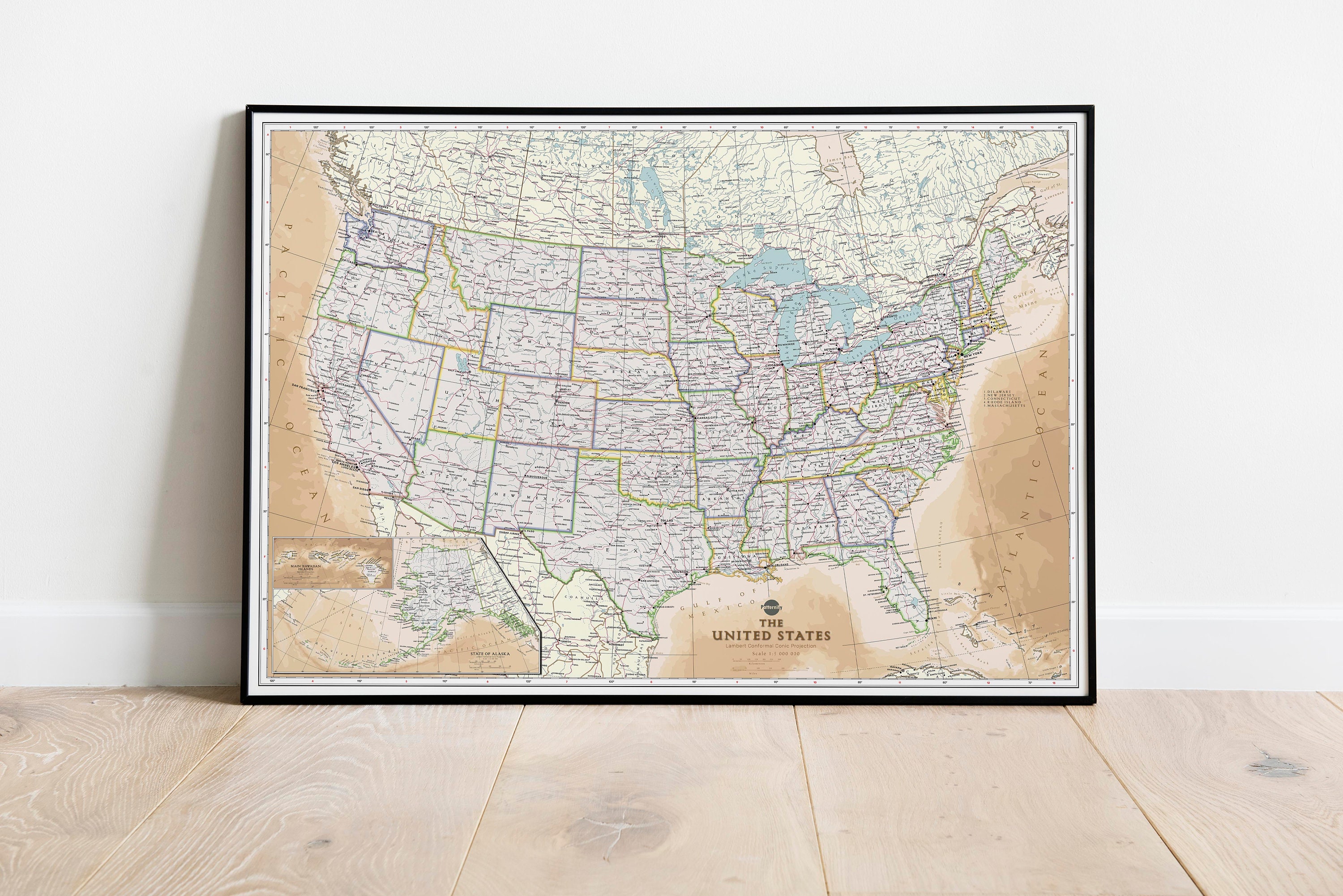 Political Map of the United States | USA Wall Map Poster Giclee Print ...