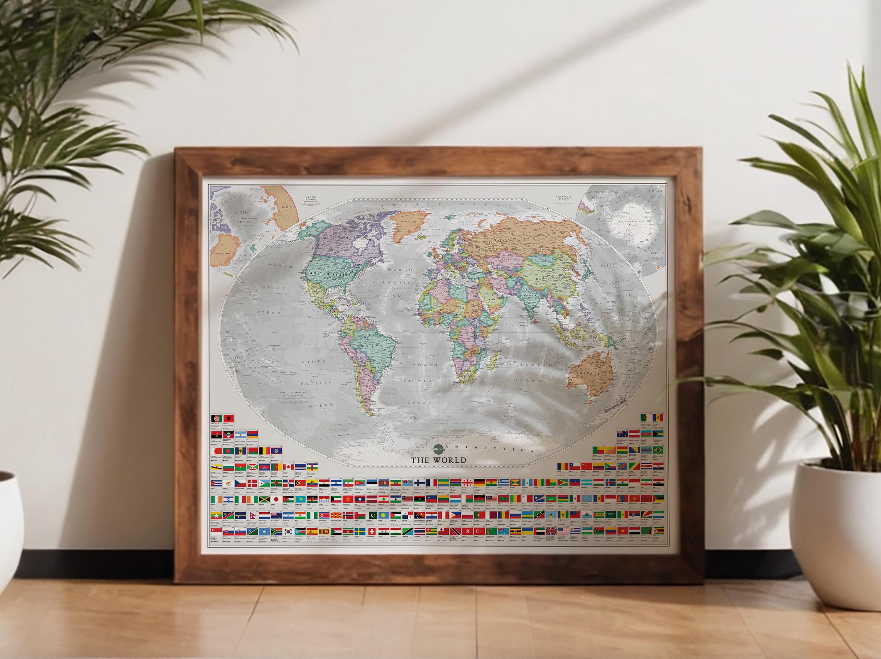 Political World Map With Flags. PRINTABLE Executive Map of the World ...