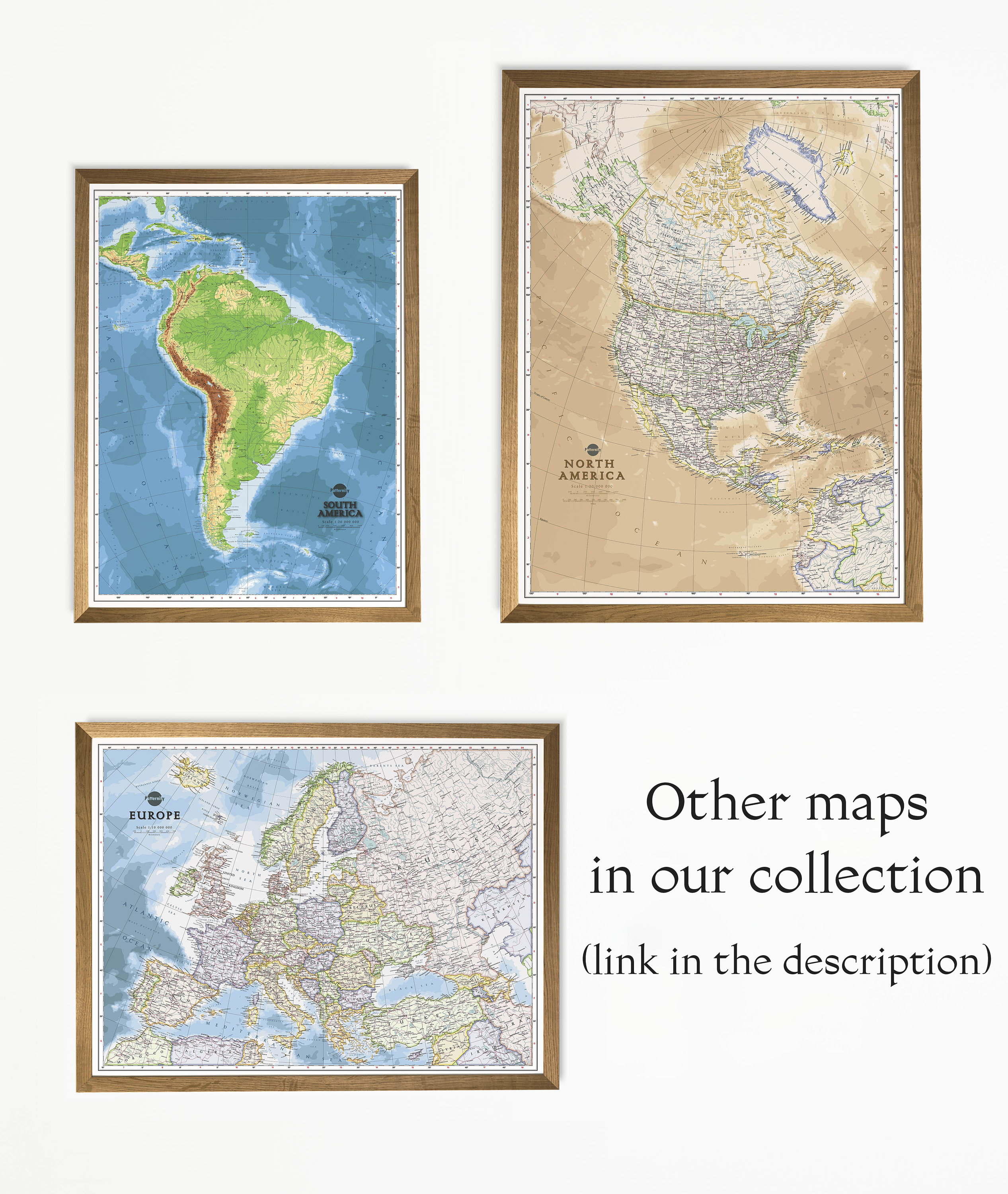 Terrain Map of North America North America Map Poster Giclee Print ...