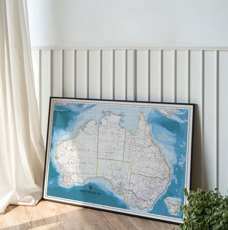 Political Map of Australia. Australia Map Wall Art. PRINTABLE ...