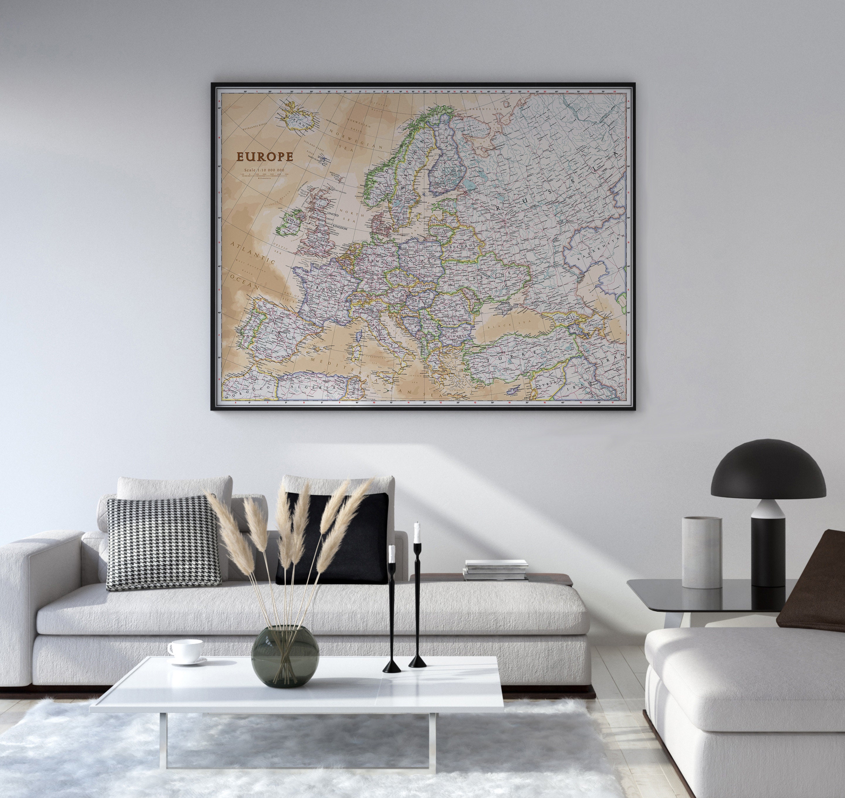 Europe Map Print Europe Map Wall Art PRINTABLE Europe Map - Etsy