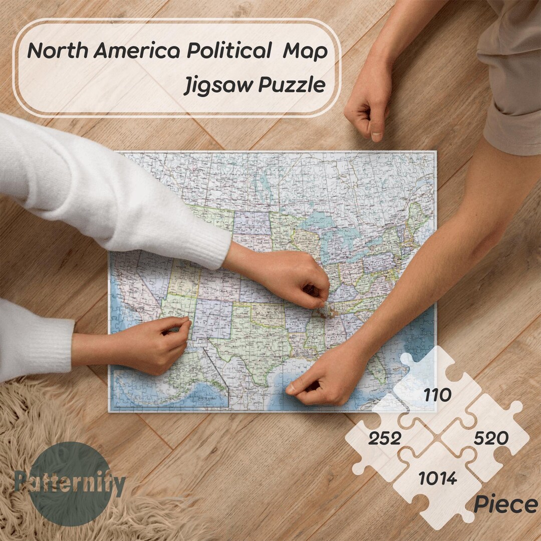 United States Political Map Jigsaw Puzzle for Adults and Kids ...