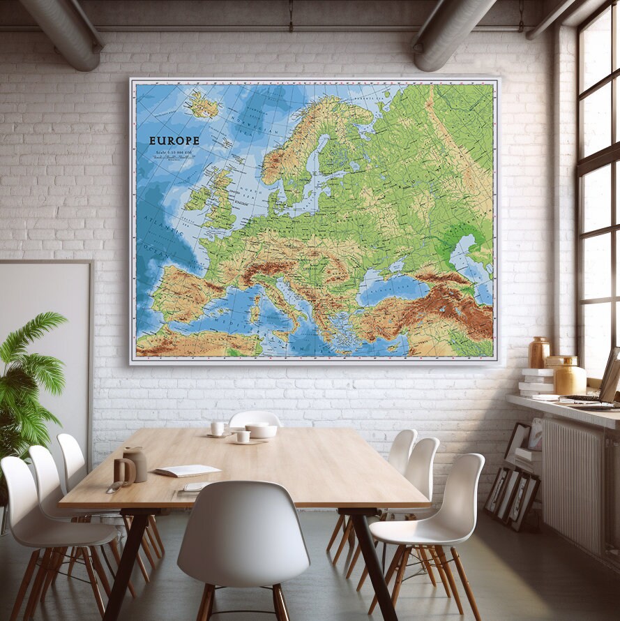 Europe Map Print Europe Map Wall Art PRINTABLE Europe Map - Etsy