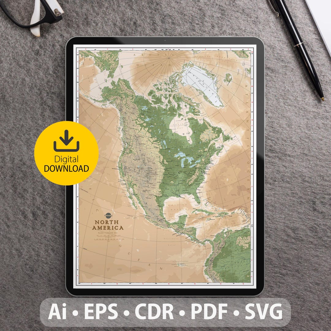 North America Vector Map. Svg, Ai, Eps, Cdr and Pdf Files Included ...