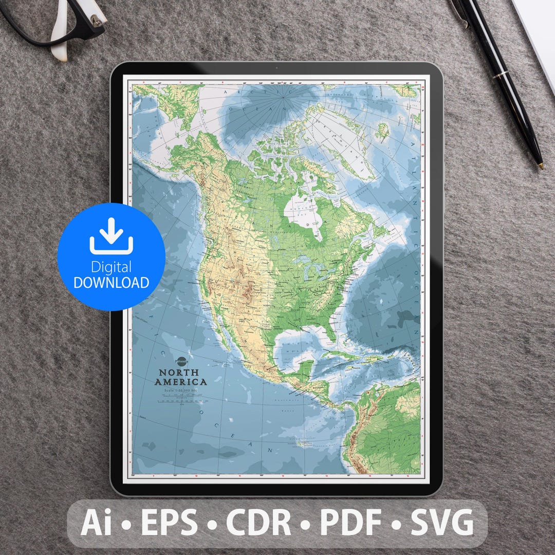 North America Vector Map. Svg, Ai, Eps, Cdr and Pdf Files Included ...