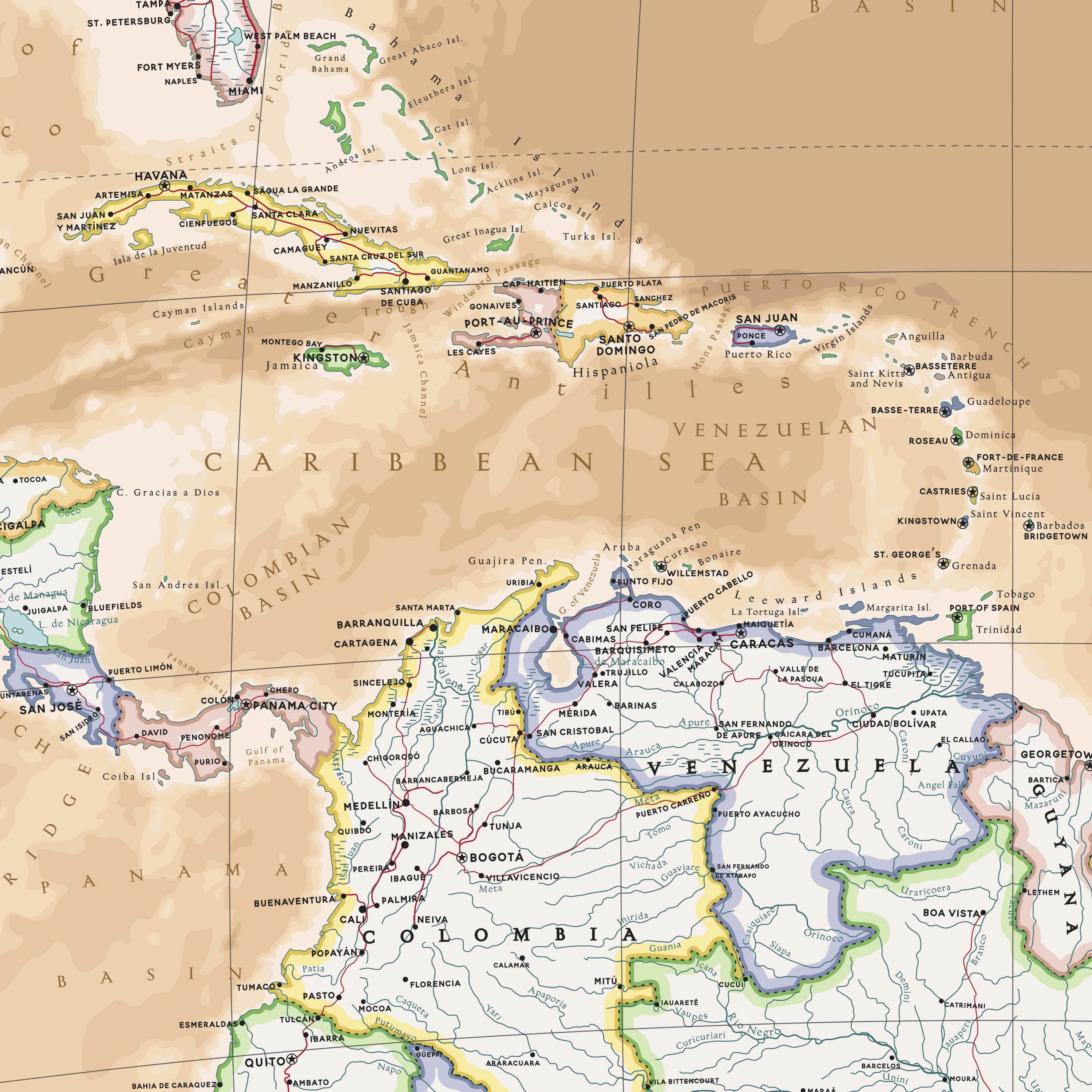 South America Political Map Print. High-resolution PRINTABLE South ...