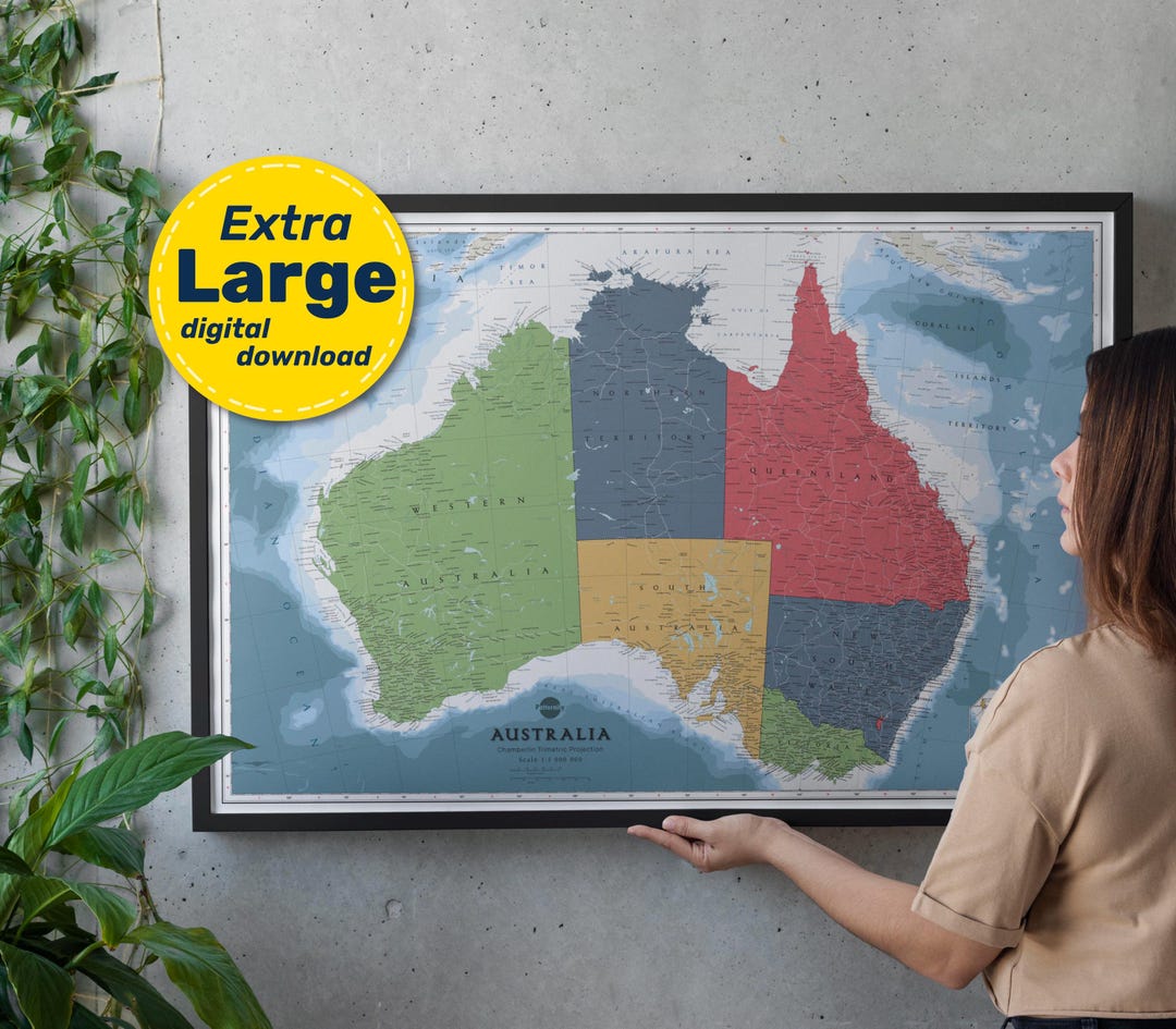 Detailed Political Map of Australia. Large Printable Poster With States ...