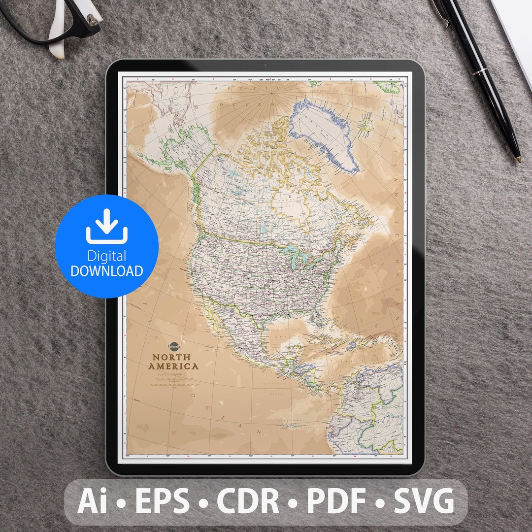 North America Vector Map. Svg, Ai, Eps, Cdr and Pdf Files Included ...