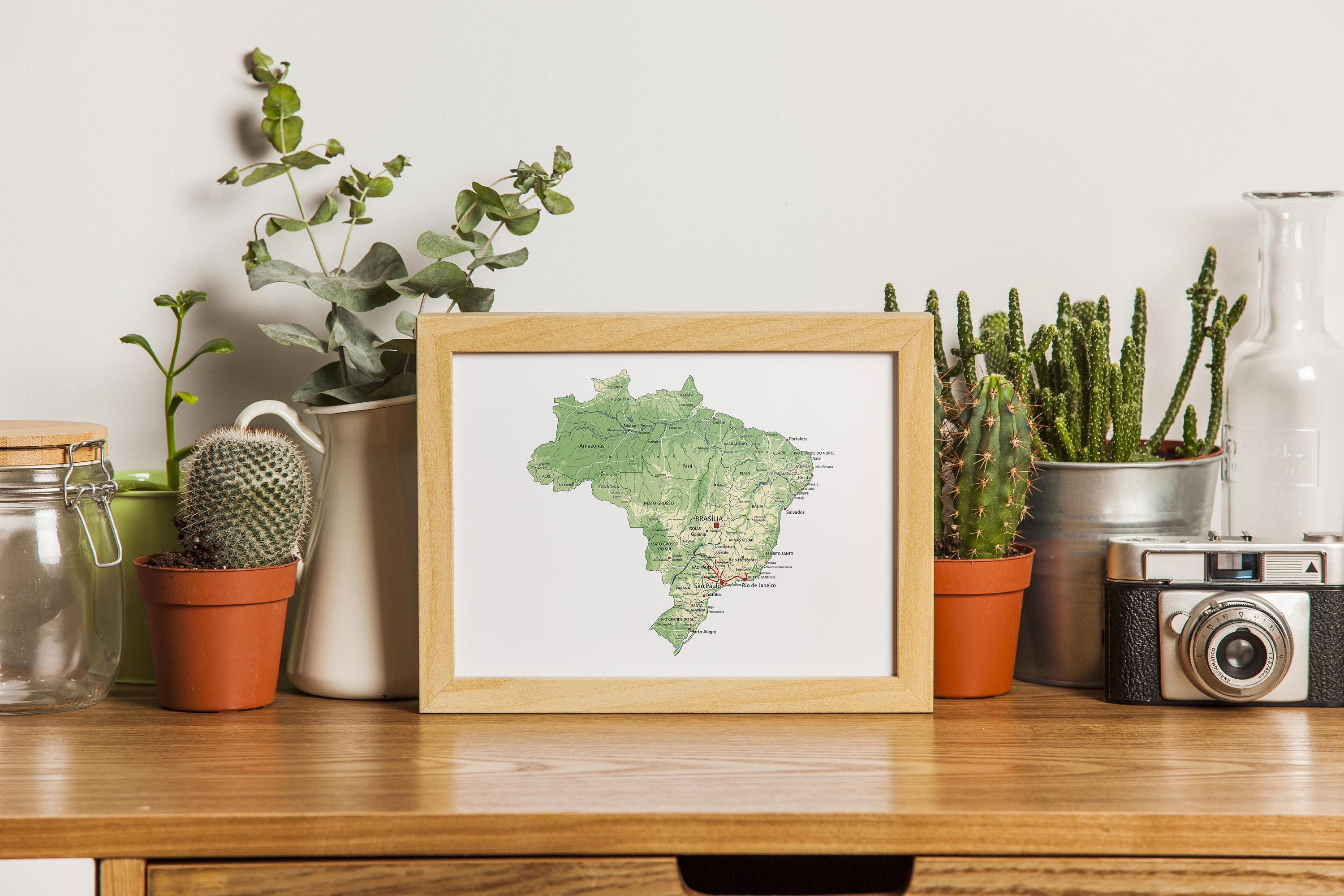 Brazil Map Bundle. Printable Brazilian Map Set. Political, Physical ...