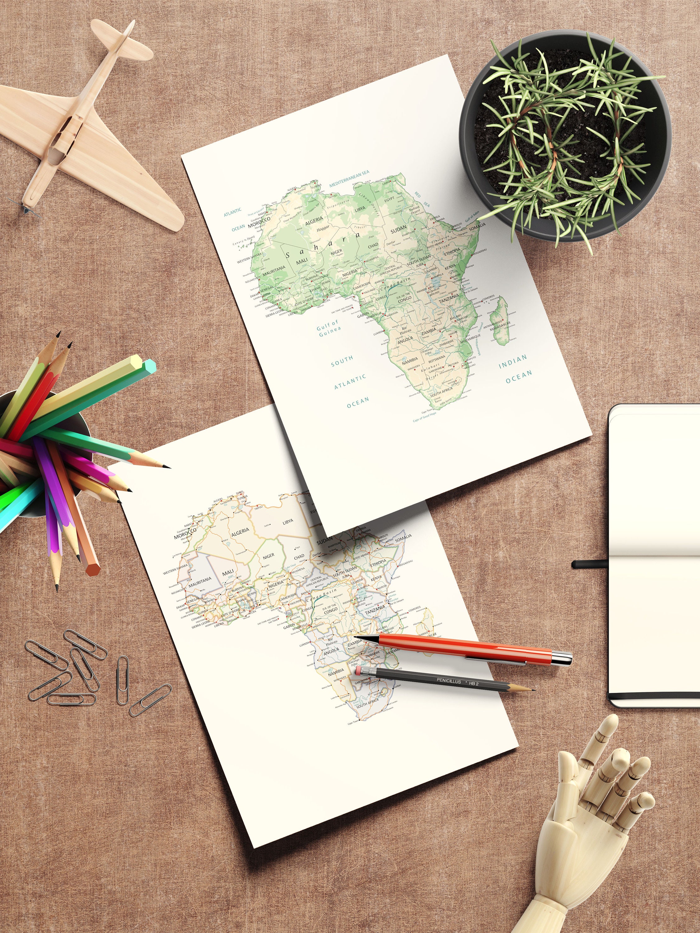 Africa Map Bundle. Printable Africa Map Set. Political, Physical, Blank ...