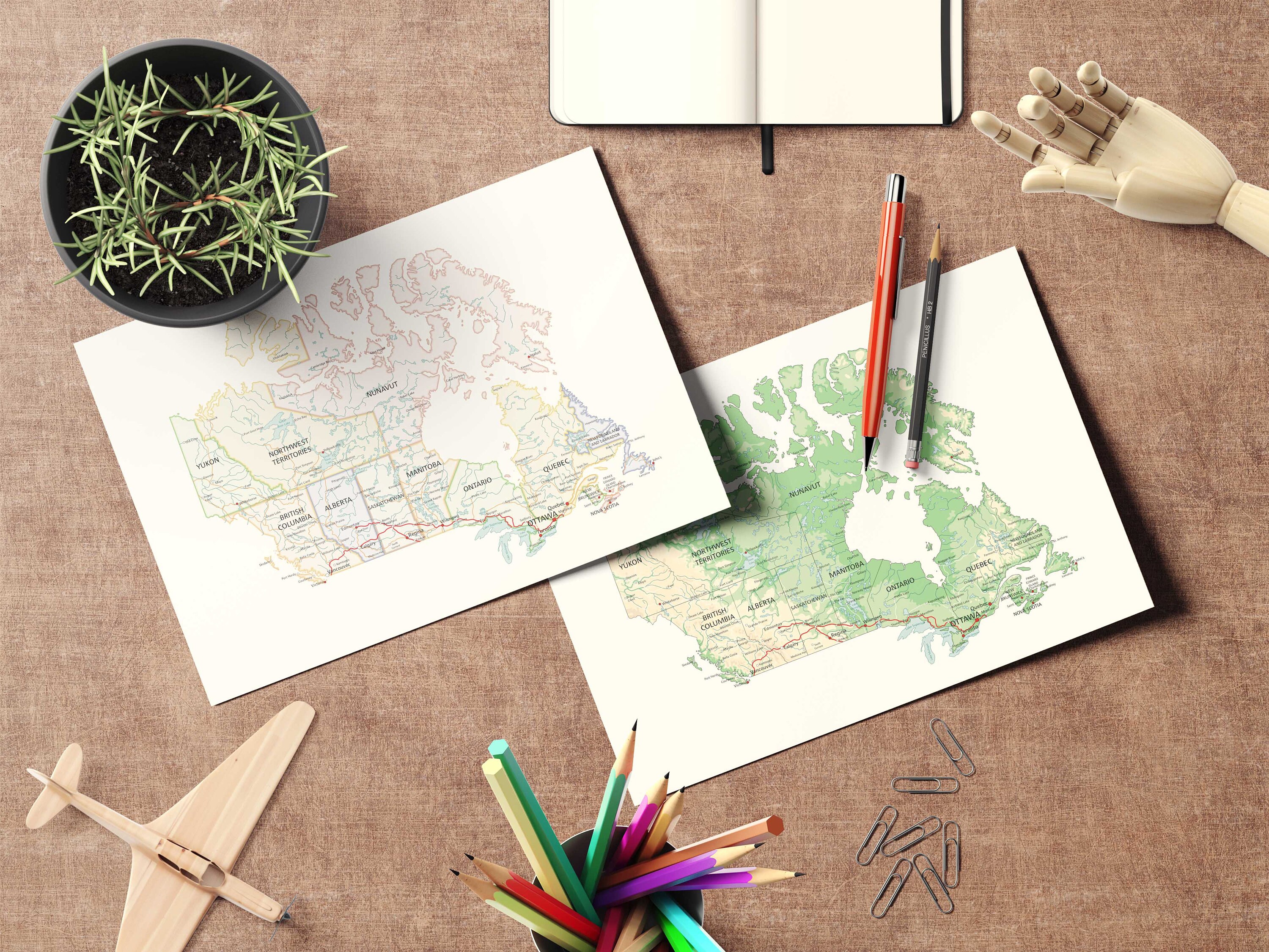 Canada Map Bundle. Printable Canadian Map Set. Political, Physical ...