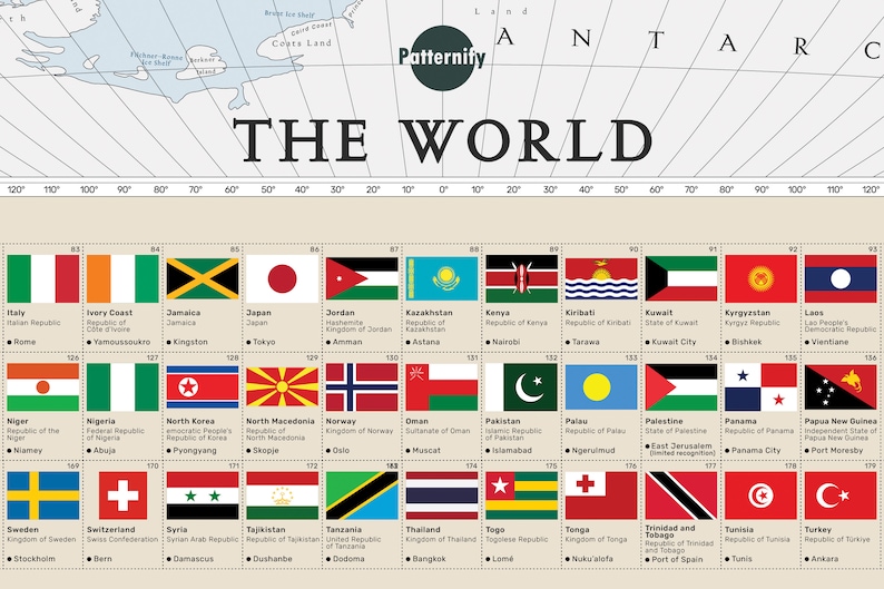 World Map With Flags Printable Map of the World With State Flags ...