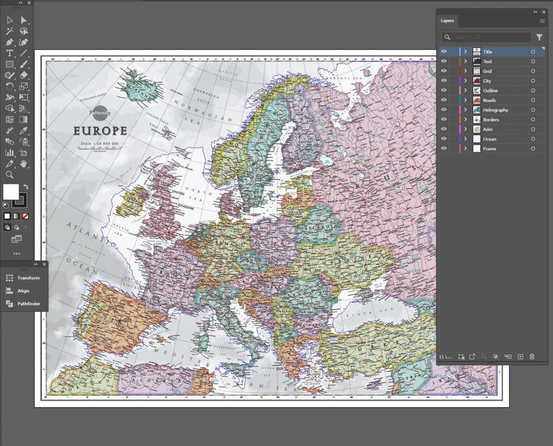 Europe Vector Map. Svg, Ai, Eps, Cdr and Pdf Files Included. Scalable ...