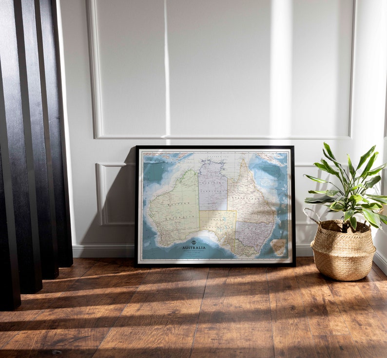 Political Map of Australia | Australia Wall Map Poster Giclee Print ...