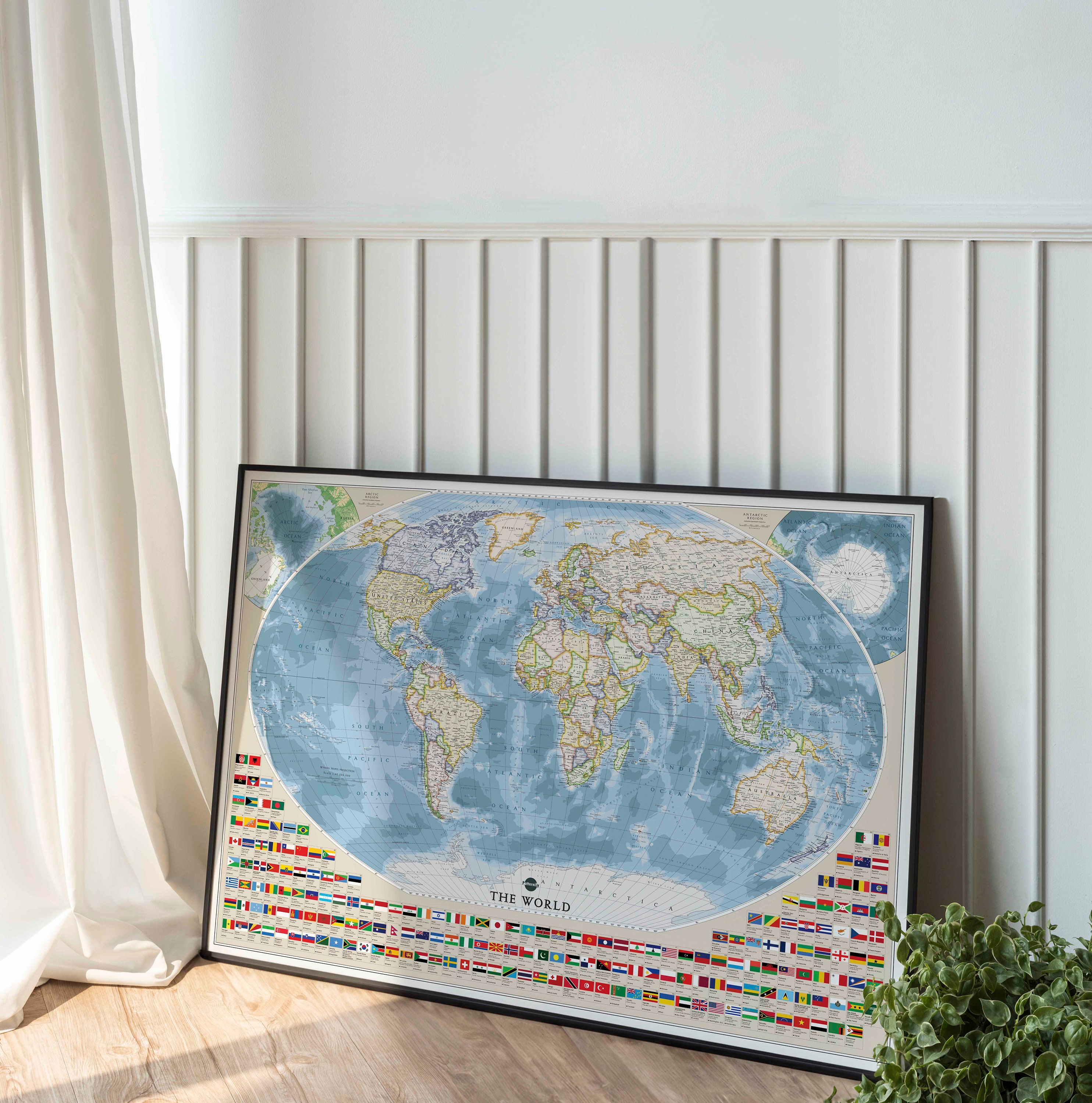 Political Map of the World With Flags | World Map Poster With State ...