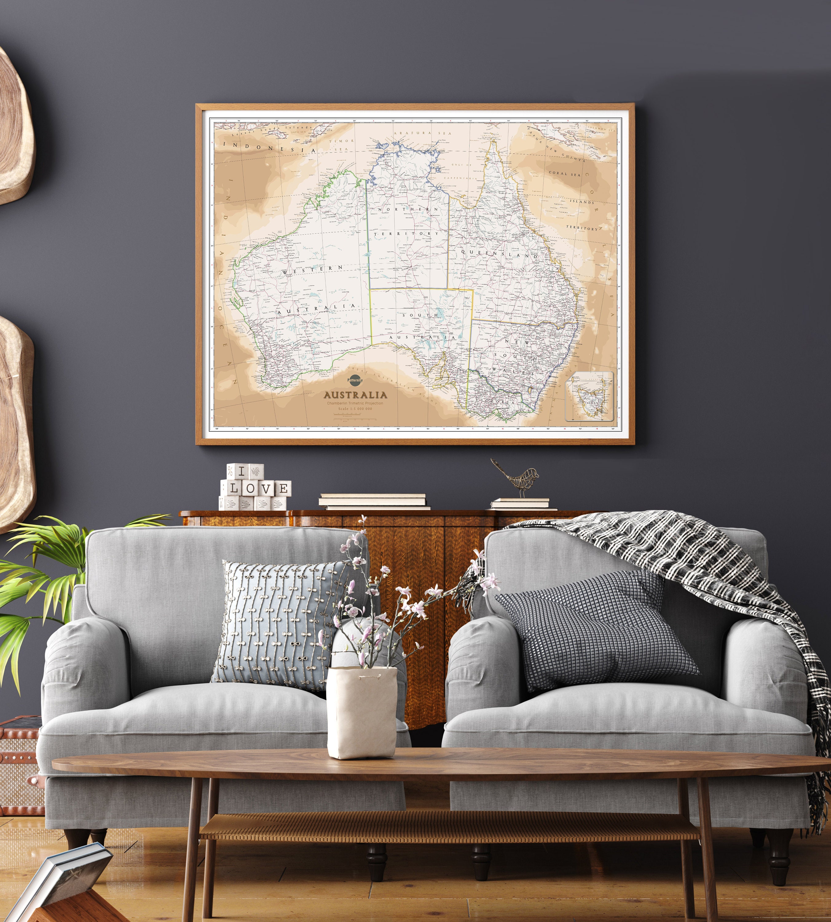 Political Map of Australia | Australia Wall Map Poster Giclee Print ...