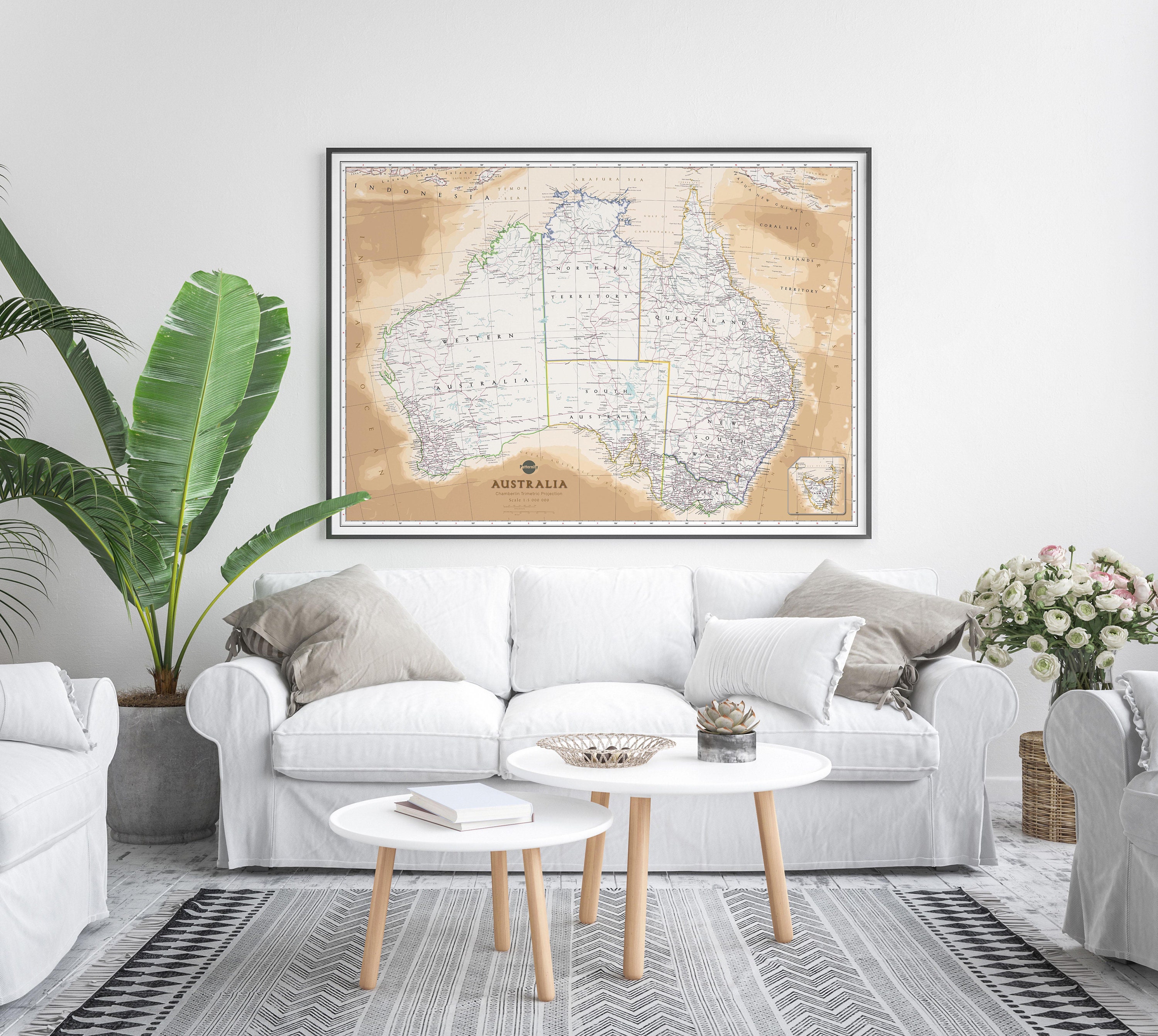 Political Map of Australia. Australia Map Wall Art. PRINTABLE ...