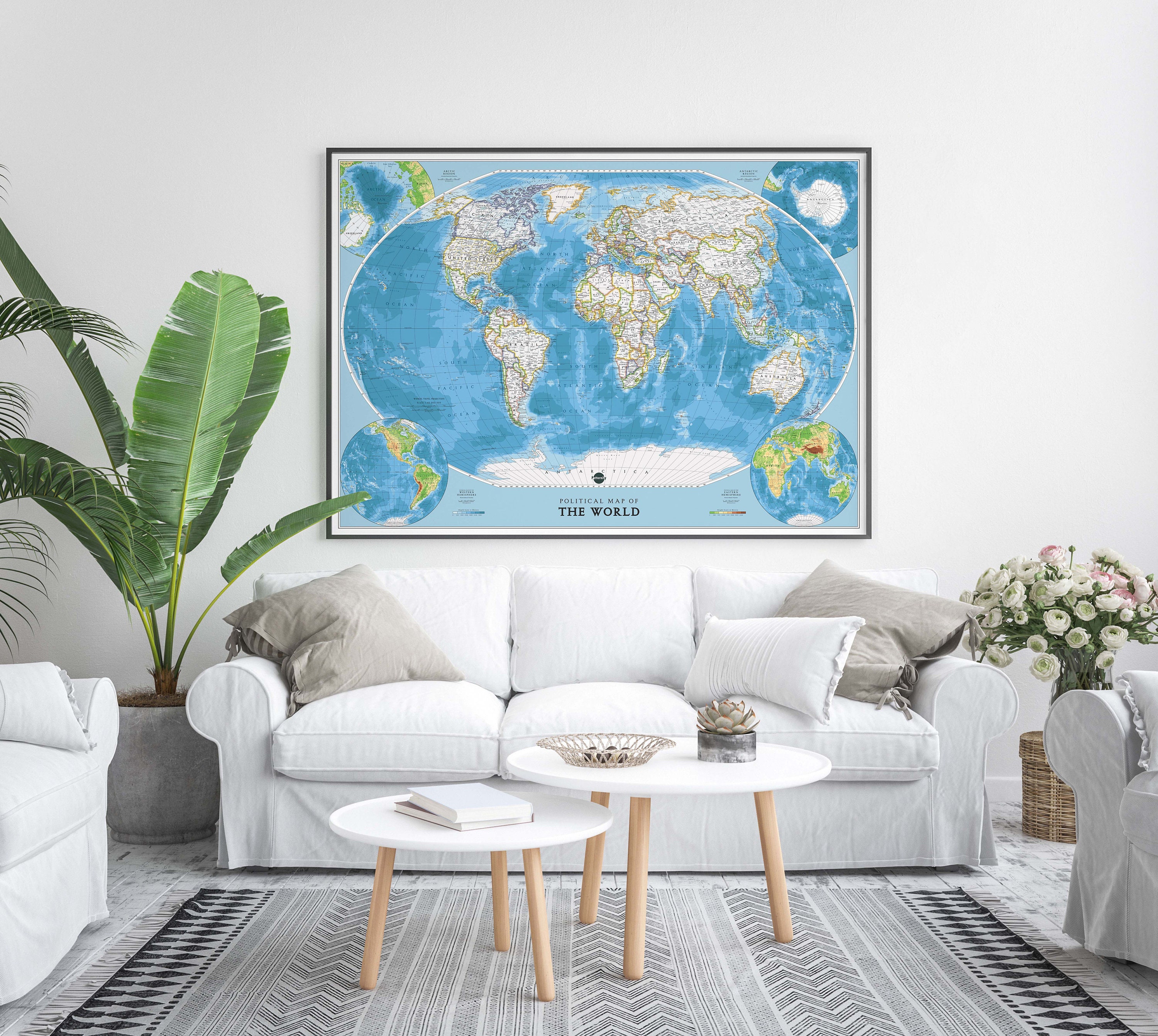 World Map Print Map of the World Wall Art PRINTABLE Detailed World Map ...