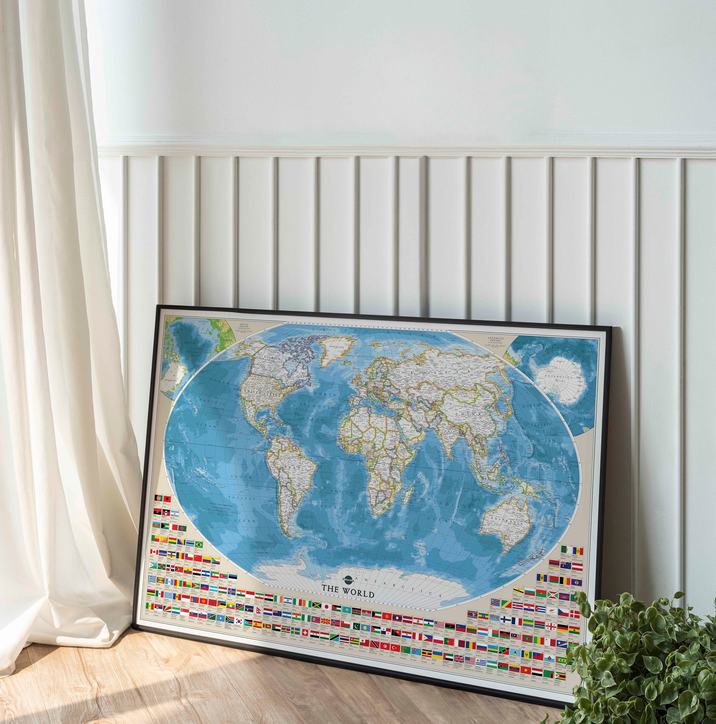 Political Map of the World With Flags World Map Poster With State Flags ...