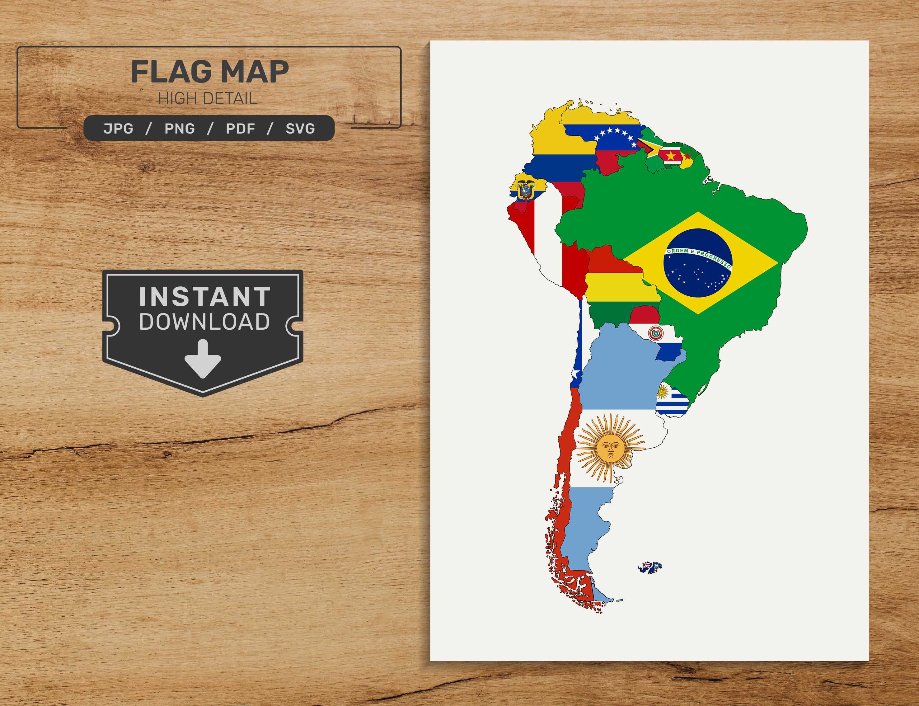 South America Map Bundle. Printable America Map Set. Political ...
