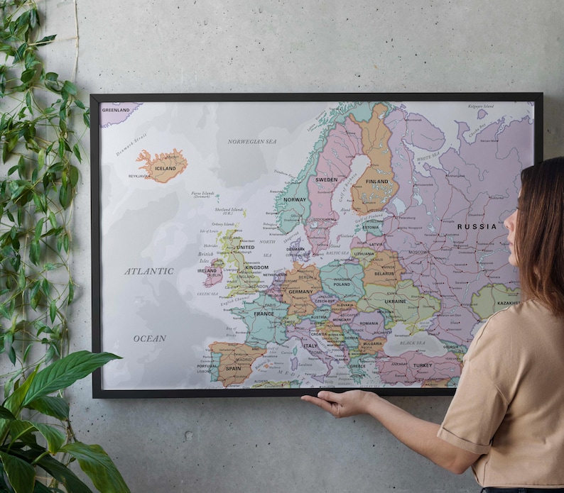 Detailed Political Map of Europe. Large Printable Europe Map Poster ...