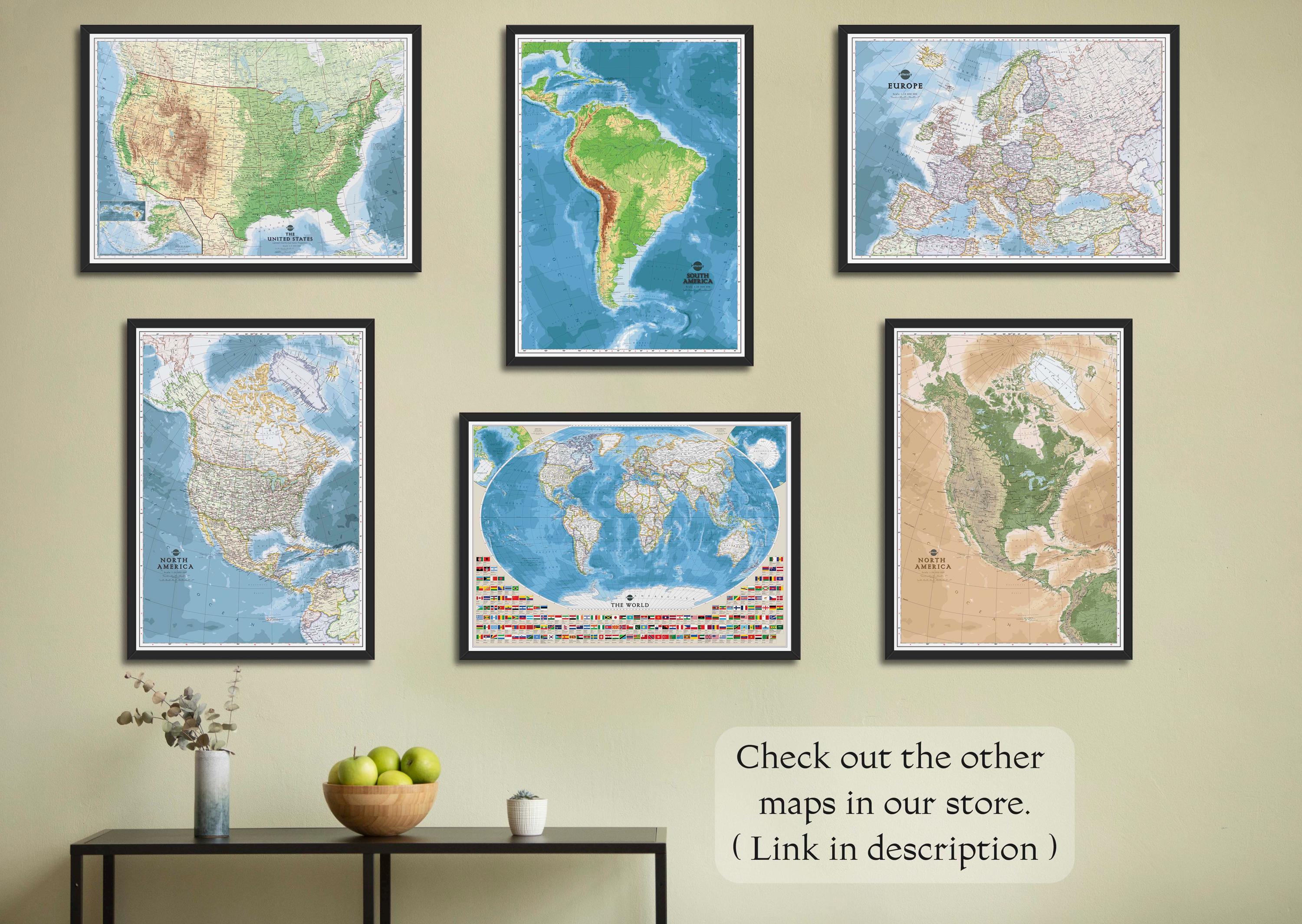 Beige Map of the World. Detailed PRINTABLE Brown World Map. World Map ...