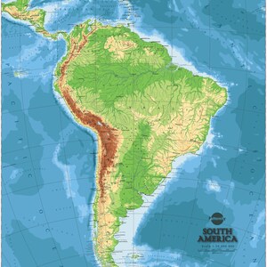 South America Terrain Map Jigsaw Puzzle for Adults and Kids ...