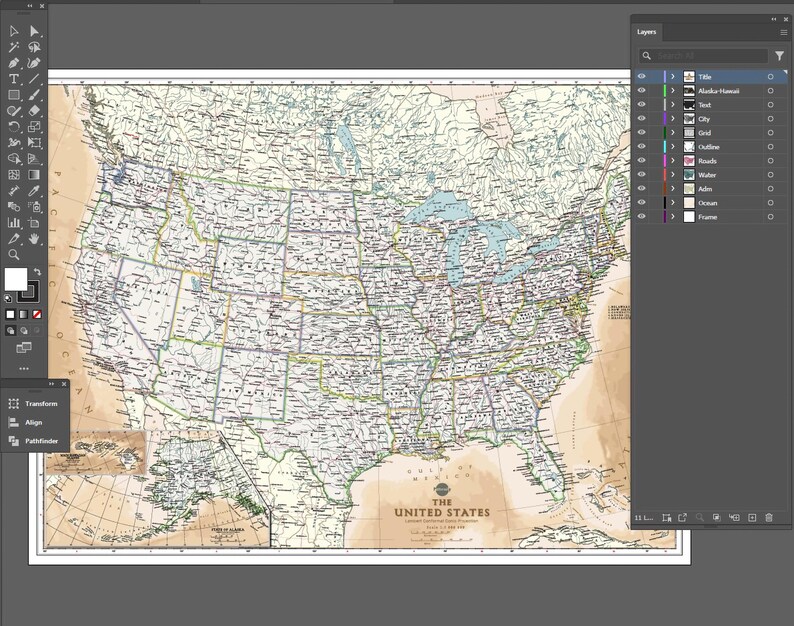 USA Vector Map. Svg, Ai, Eps, Cdr and Pdf Files Included. Scalable ...