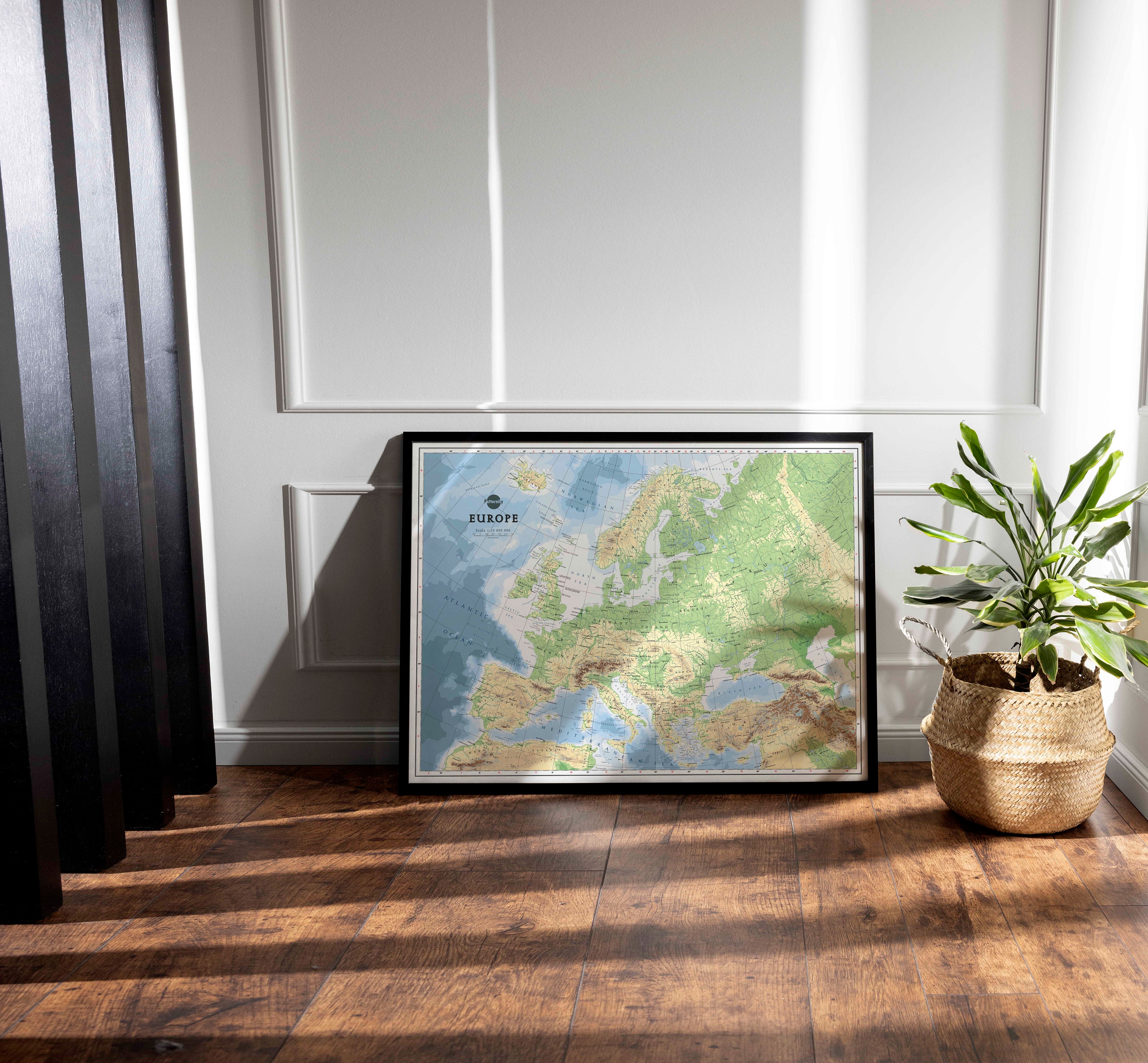 Terrain Map of Europe Europe Map Poster Giclee Print European Continent ...