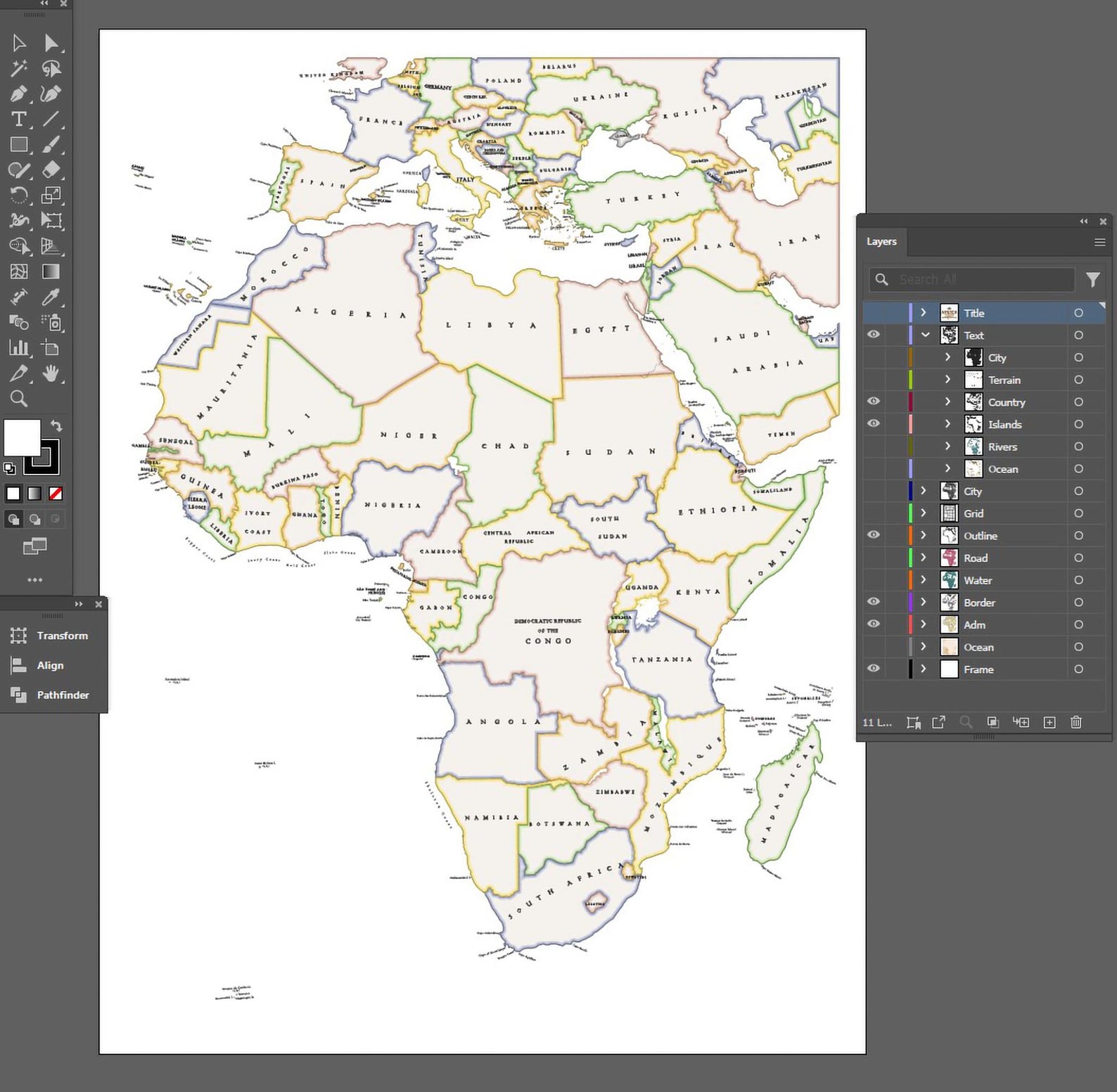 Africa Vector Map. Svg, Ai, Eps, Cdr and Pdf Files Included. Scalable ...