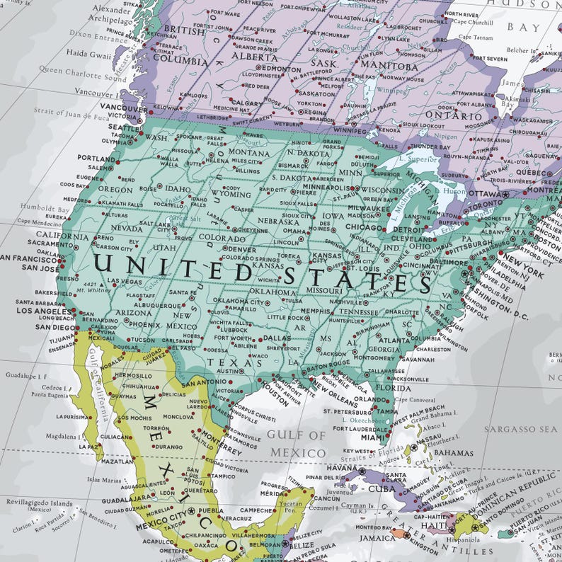 Political World Map With Flags. PRINTABLE Executive Map of the World ...