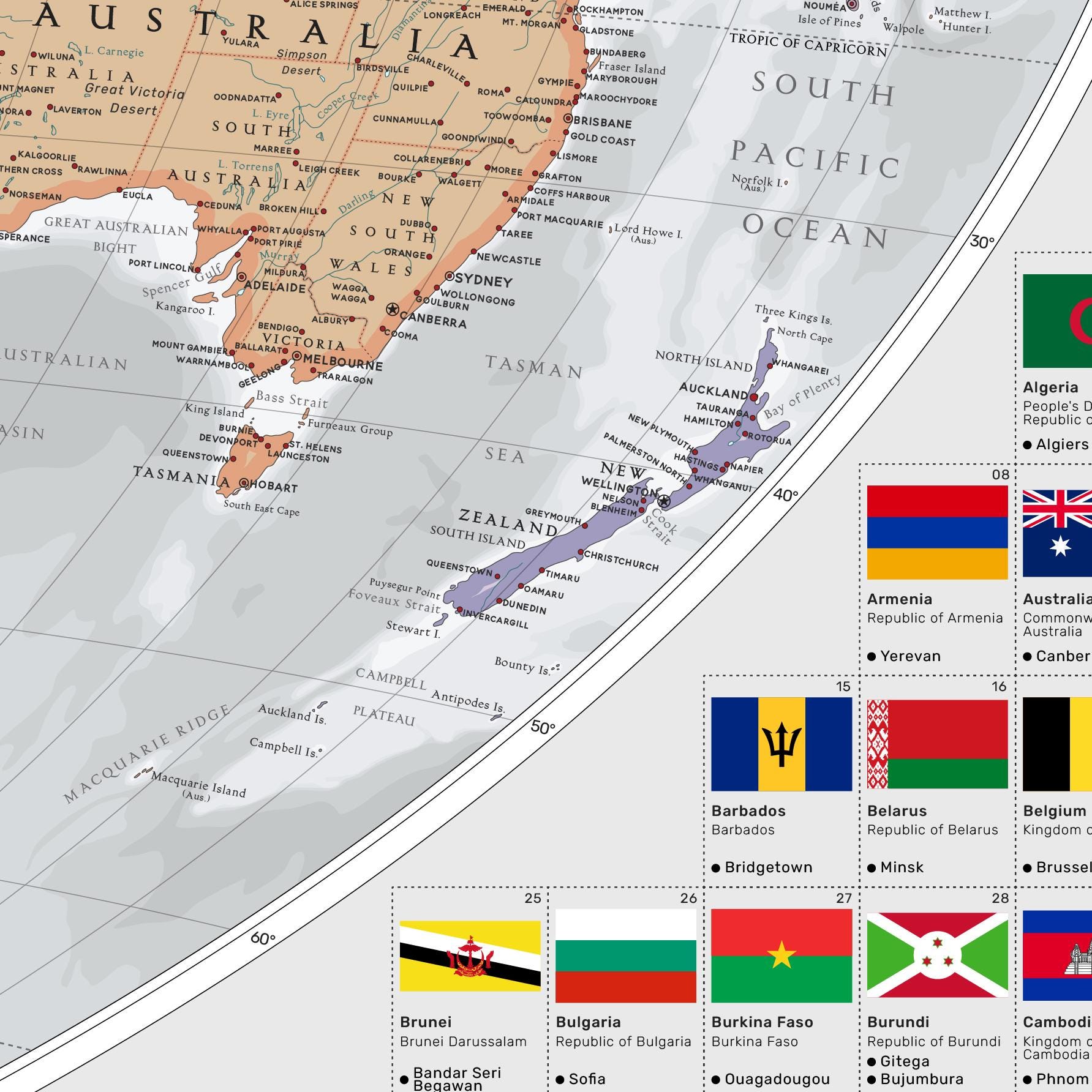 Political World Map With Flags. PRINTABLE Executive Map of the World ...
