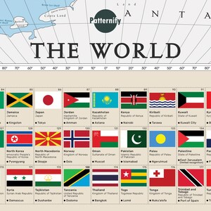 World Map With Flags Printable Map of the World With State Flags ...