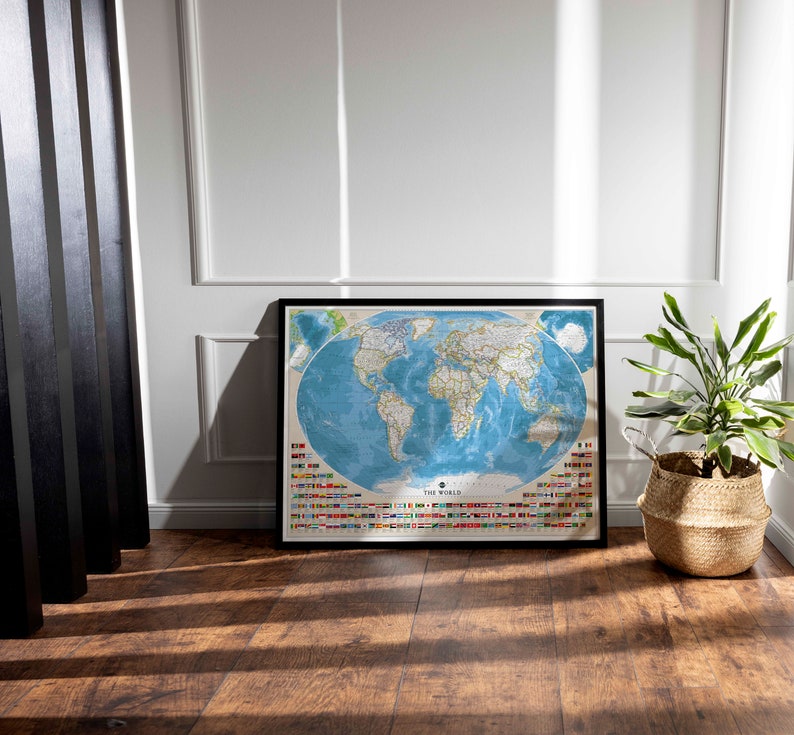 World Map With Flags Printable Map of the World With State Flags ...