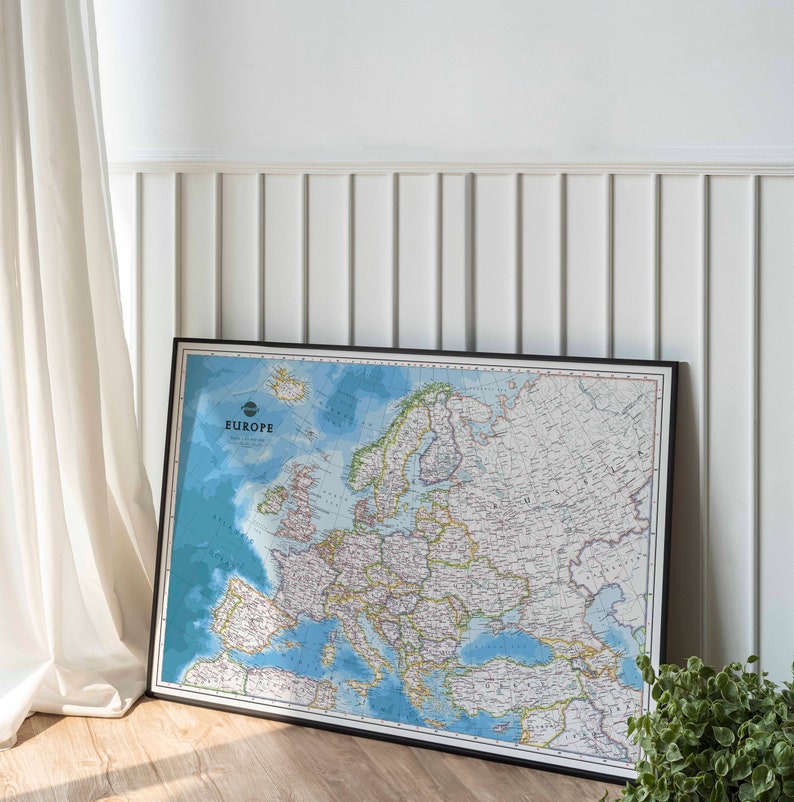 Administrative Map of Europe Europe Map Poster Giclee Print European ...