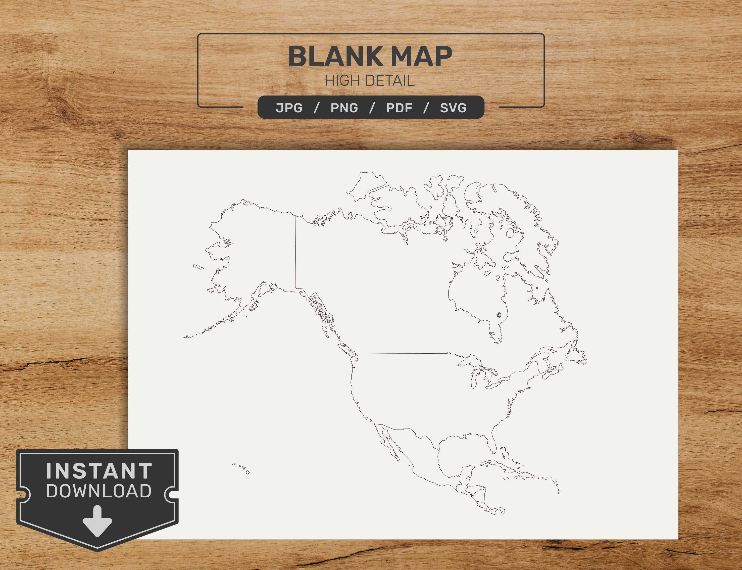 North America Map Bundle. Printable America Map Set. Political ...