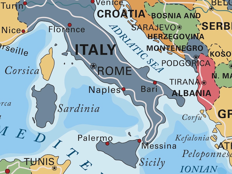Detailed Political Map of Europe. Large Printable Europe Map Poster ...