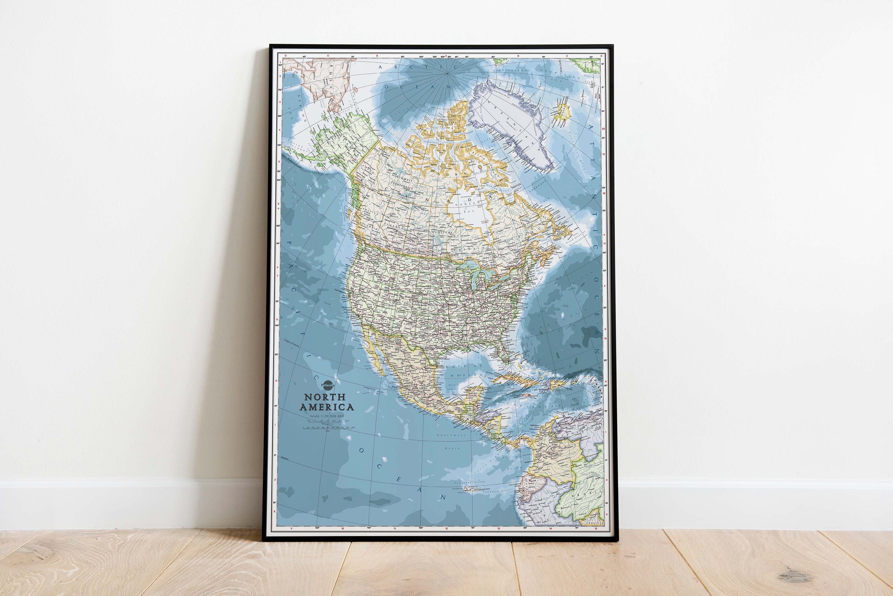 Administrative Map of North America | North America Map Poster Giclee ...