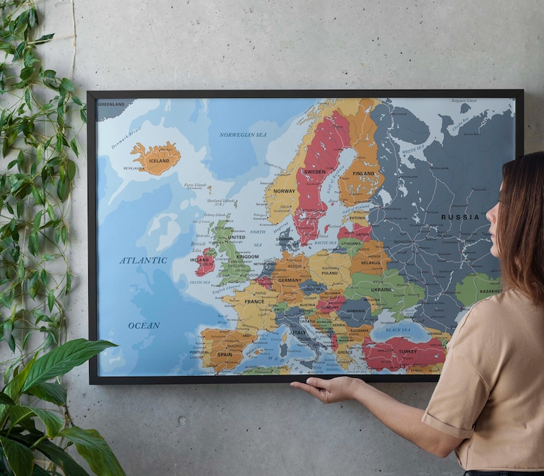 Detailed Political Map of Europe. Large Printable Europe Map Poster ...