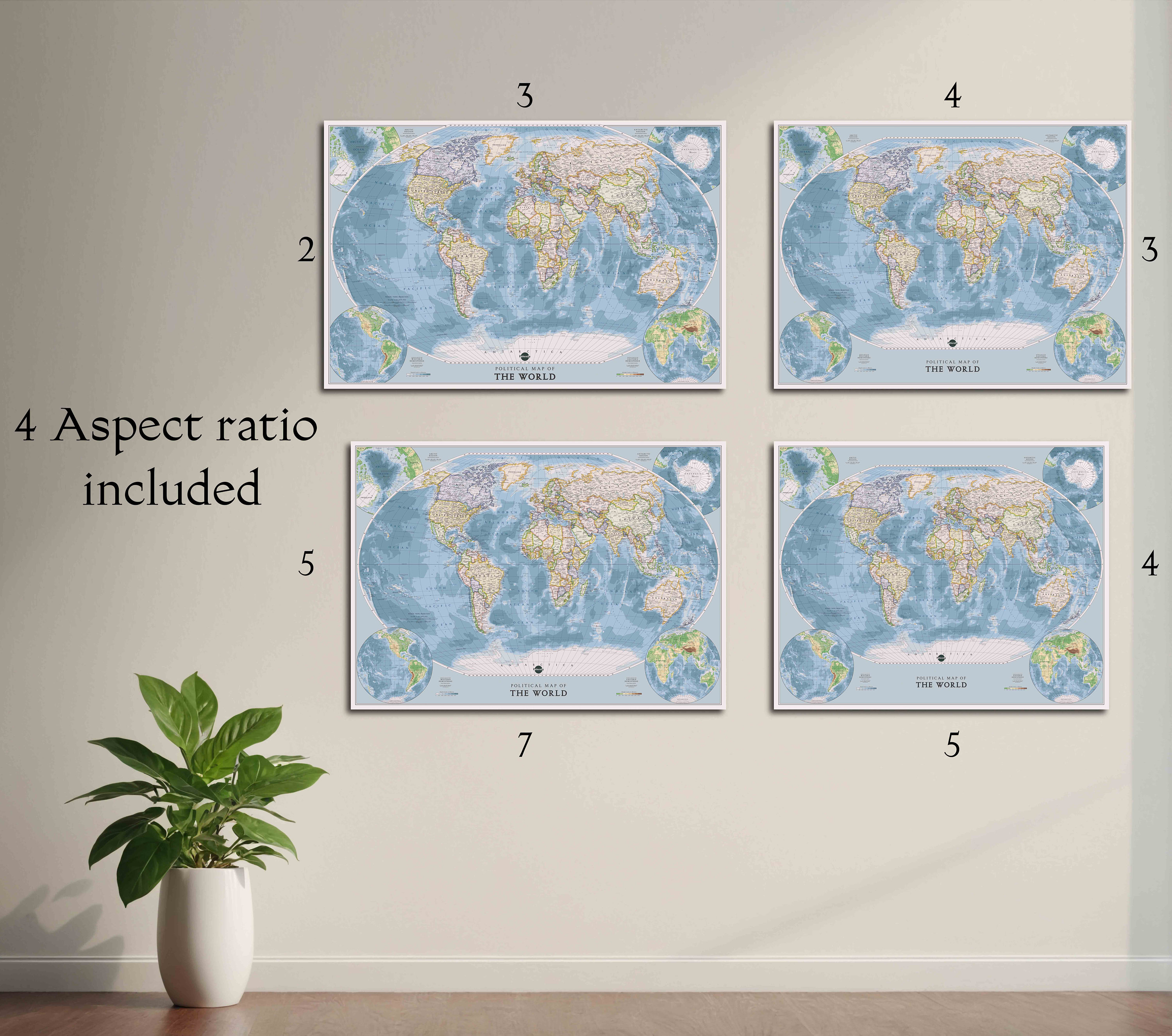 World Map Print Map of the World Wall Art PRINTABLE Detailed World Map ...