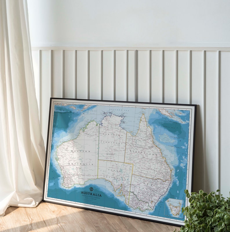 Political Map of Australia | Australia Wall Map Poster Giclee Print ...