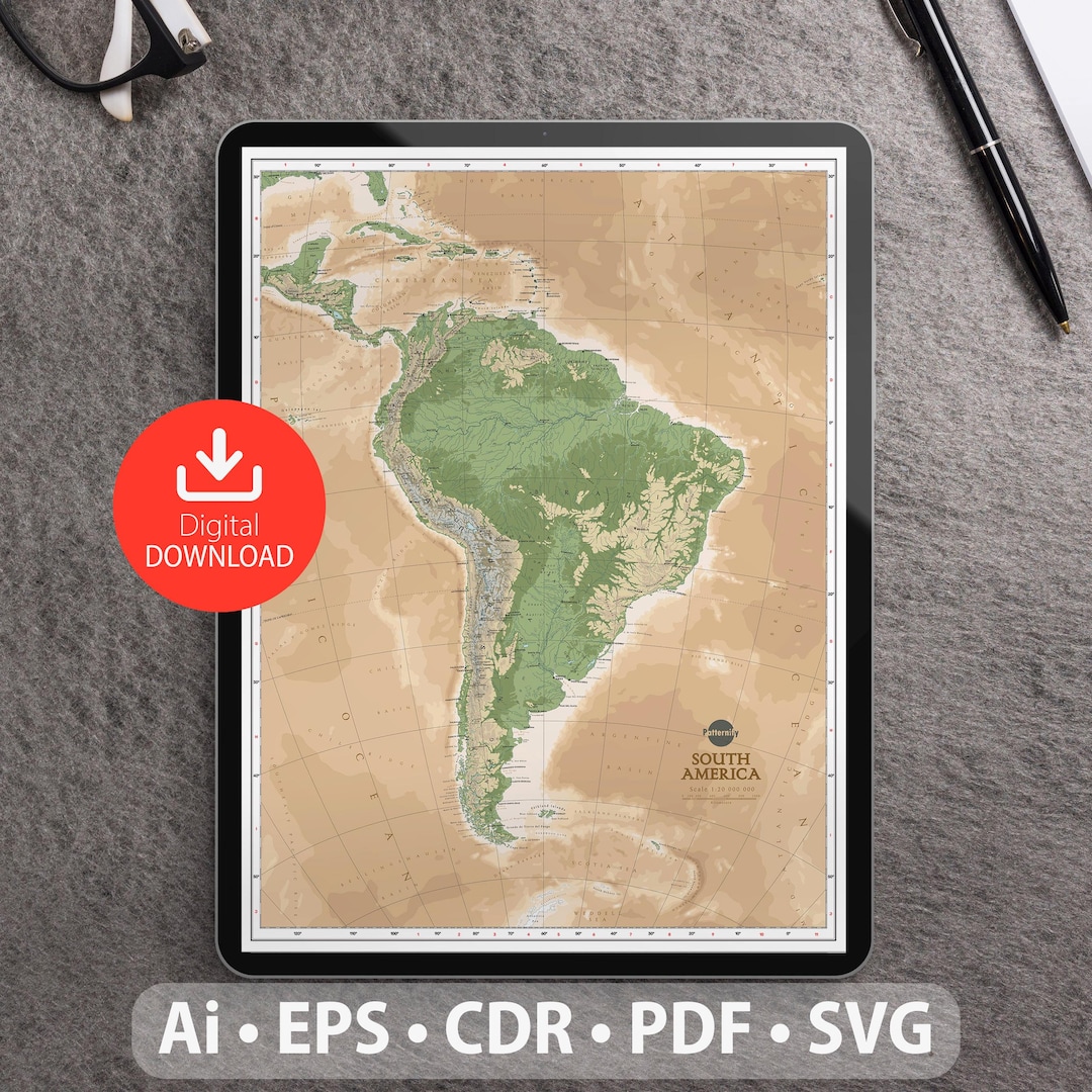 South America Vector Map. Svg, Ai, Eps, Cdr and Pdf Files Included ...