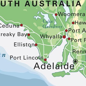 Detailed Physical Map of Australia. Vector Australia Map. Educational ...