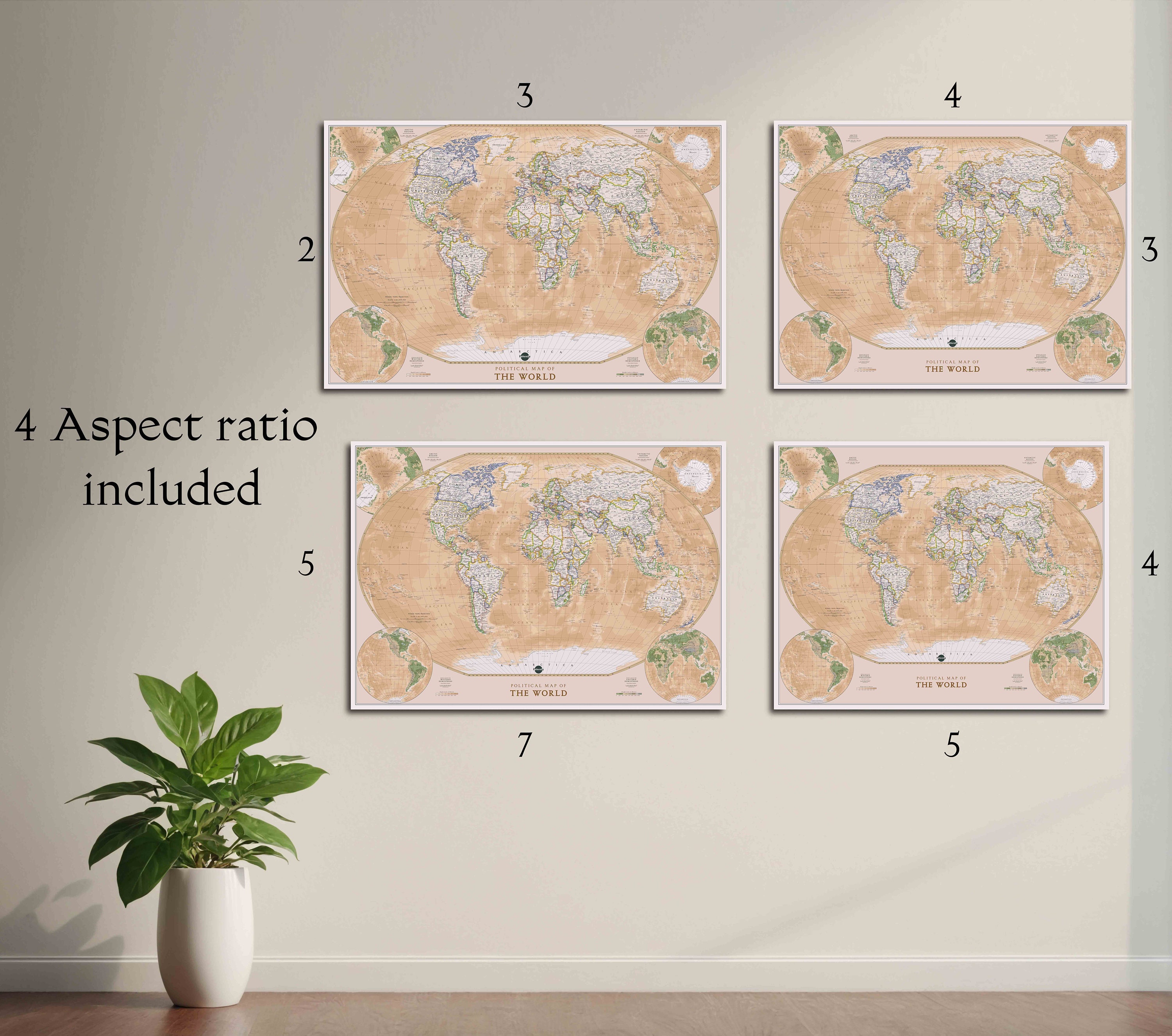World Map Print Map of the World Wall Art PRINTABLE Detailed World Map ...