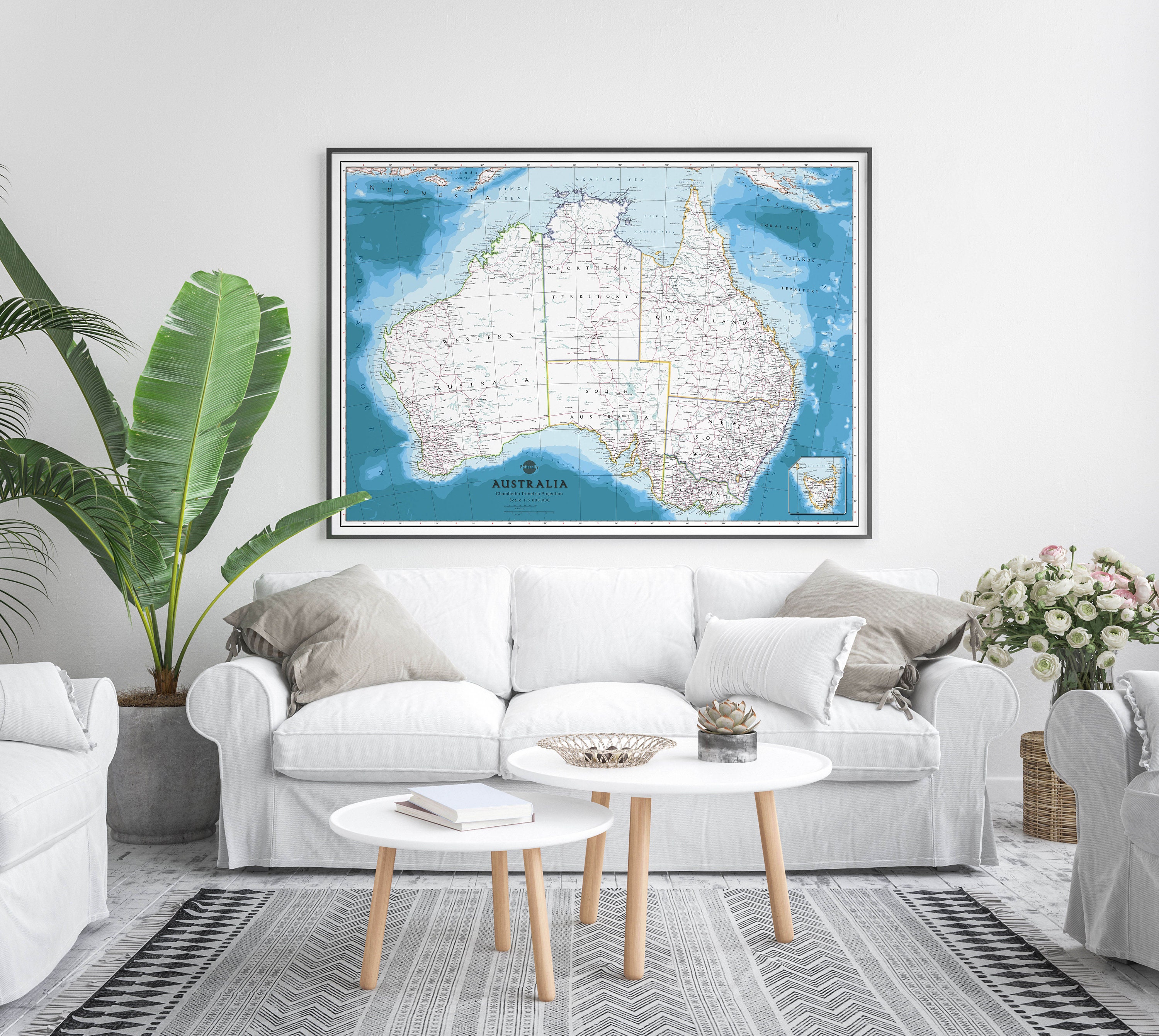 Political Map of Australia. Australia Map Wall Art. PRINTABLE ...