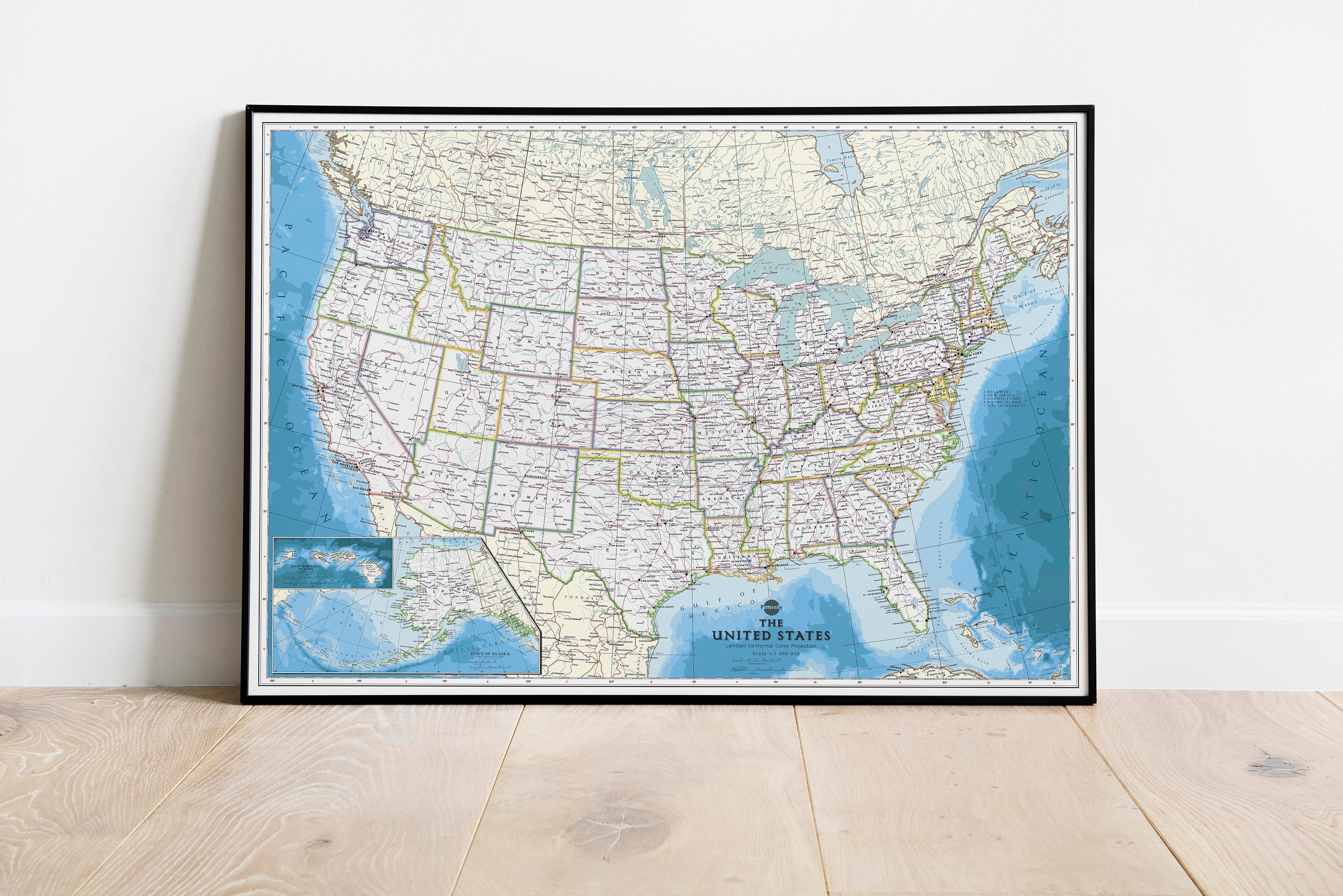 Political Map of the United States | USA Wall Map Poster Giclee Print ...