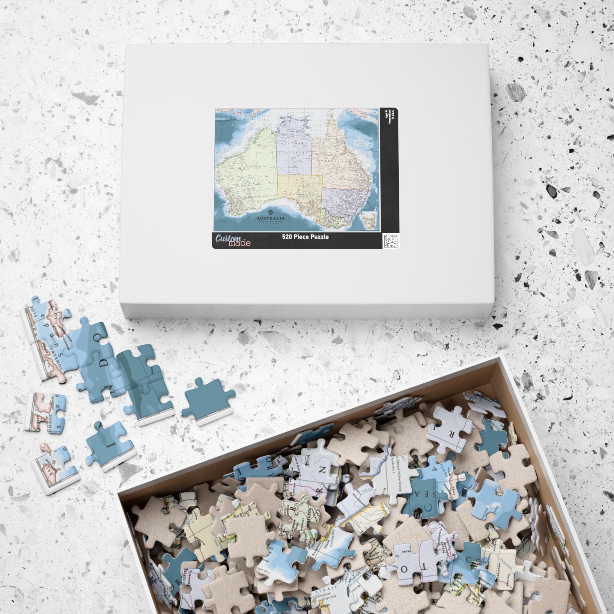 Australia Political Map Jigsaw Puzzle for Adults and Kids. Educational ...