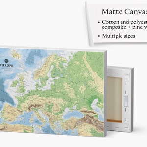 Terrain Map of Europe | Europe Map Poster Giclee Print | European ...